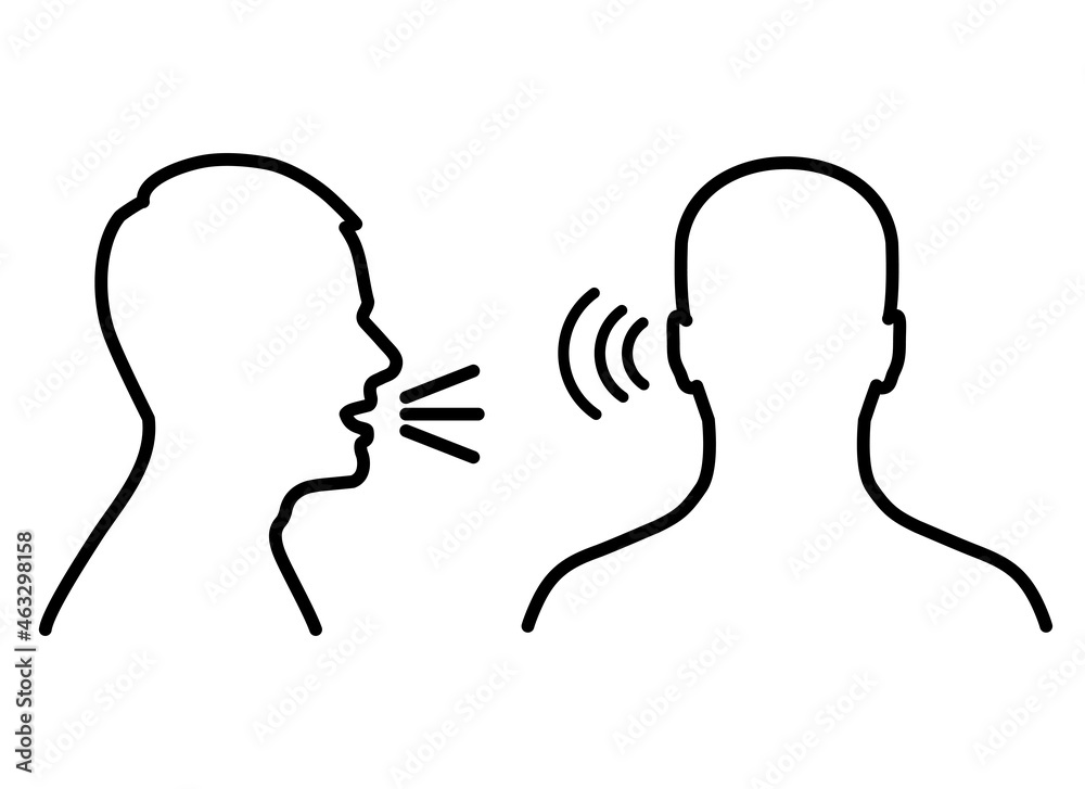listen and speak icon, voice or sound symbol Stock Vector | Adobe Stock