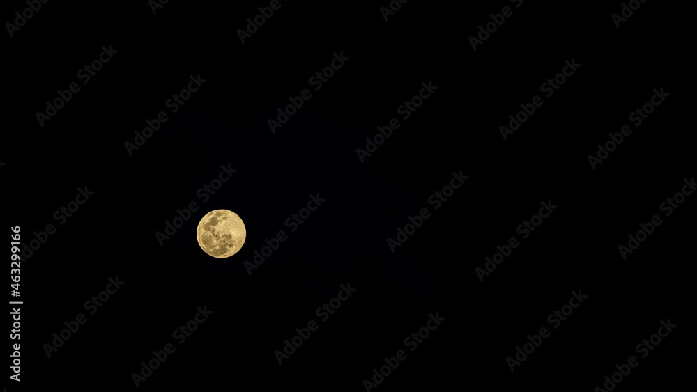 Full moon isolated in dark night sky without stars Stock Photo | Adobe ...
