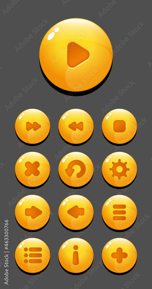 game ui buttons Stock Vector | Adobe Stock