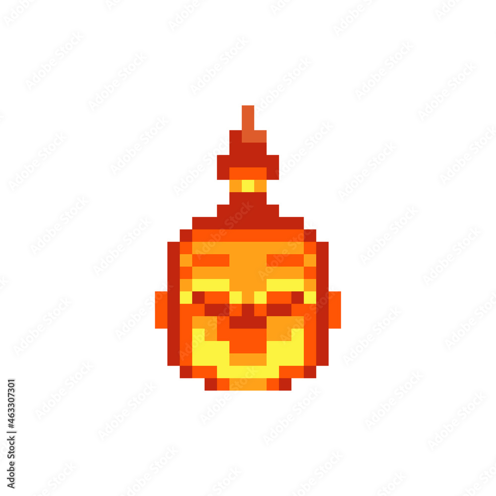 8 bit abstract creepy characters pixel art icons set. Tribal mask, wood ...