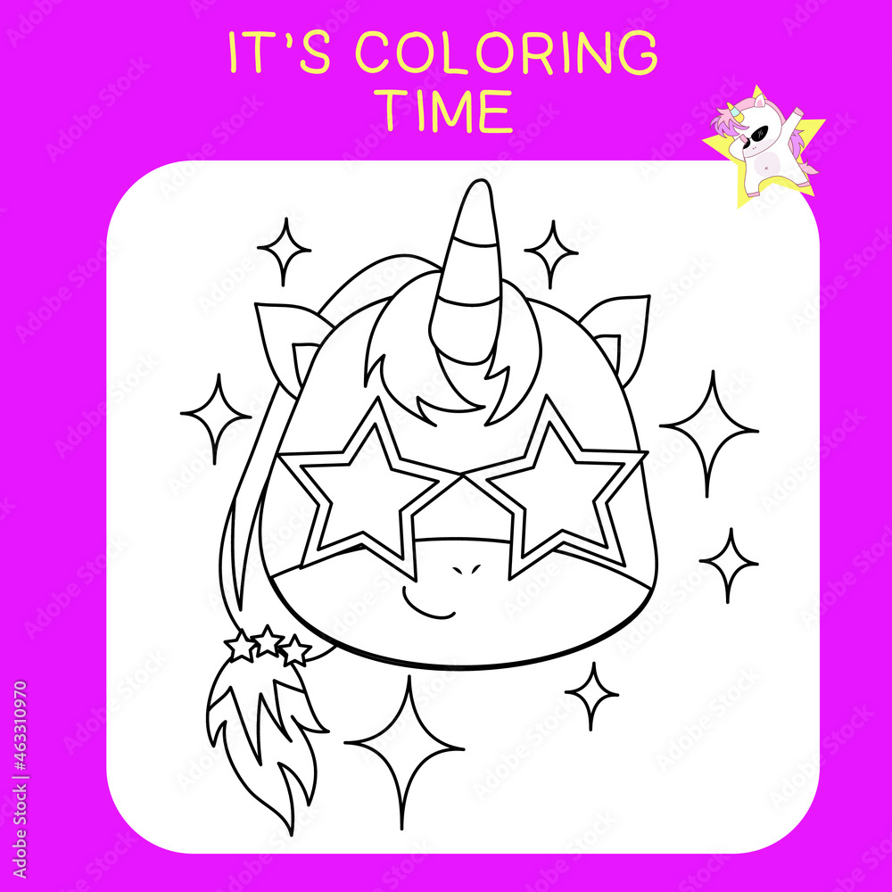 Unicorn coloring worksheet page. Coloring worksheet for preschool ...