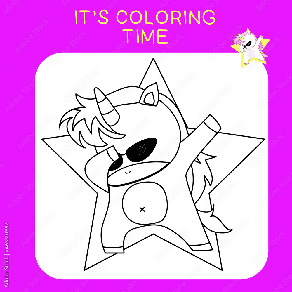 Unicorn coloring worksheet page. Coloring worksheet for preschool ...