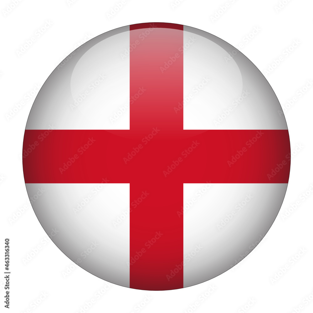 England 3D Rounded Country Flag button Icon Stock Vector | Adobe Stock