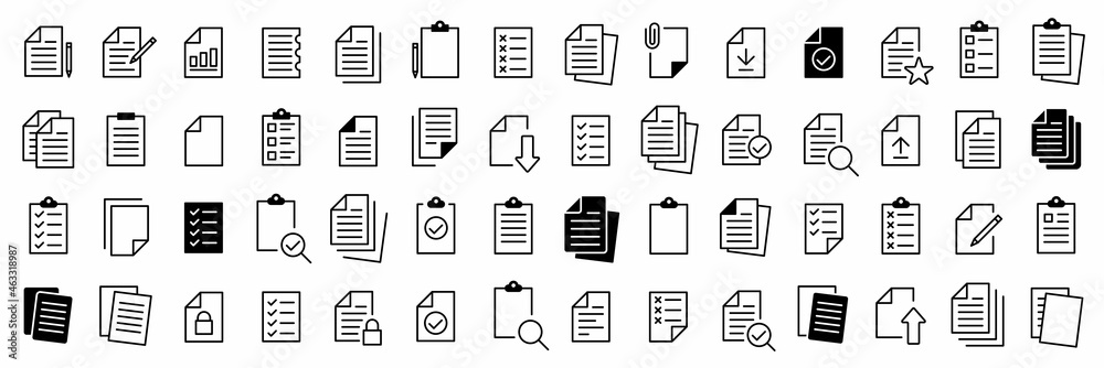 Document Symbol Set. Document vector icons isolated design. Paper ...