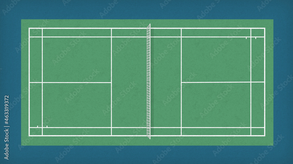 badminton court sports field template top view Stock Illustration ...