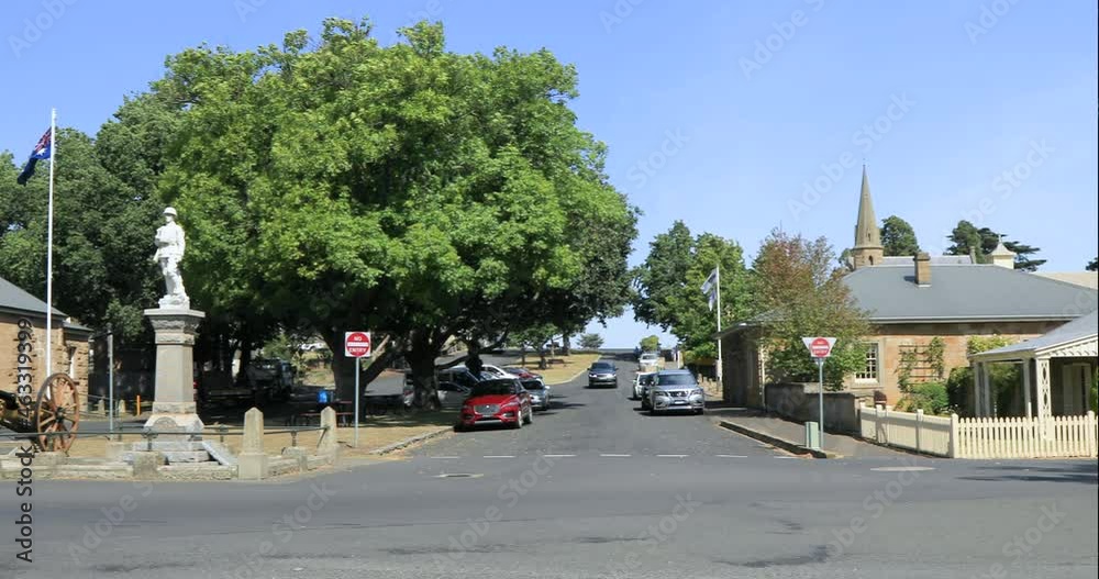 right to left pan motion of the top end of Ross, A village in the ...