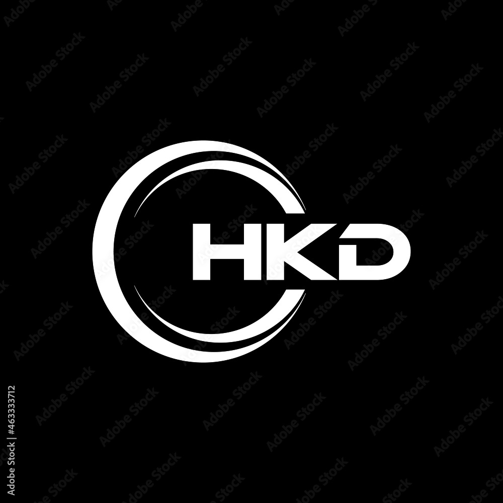 HKD letter logo design with black background in illustrator, vector ...