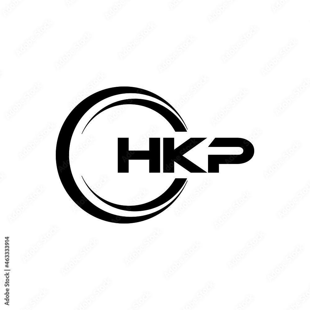 HKP letter logo design with white background in illustrator, vector ...
