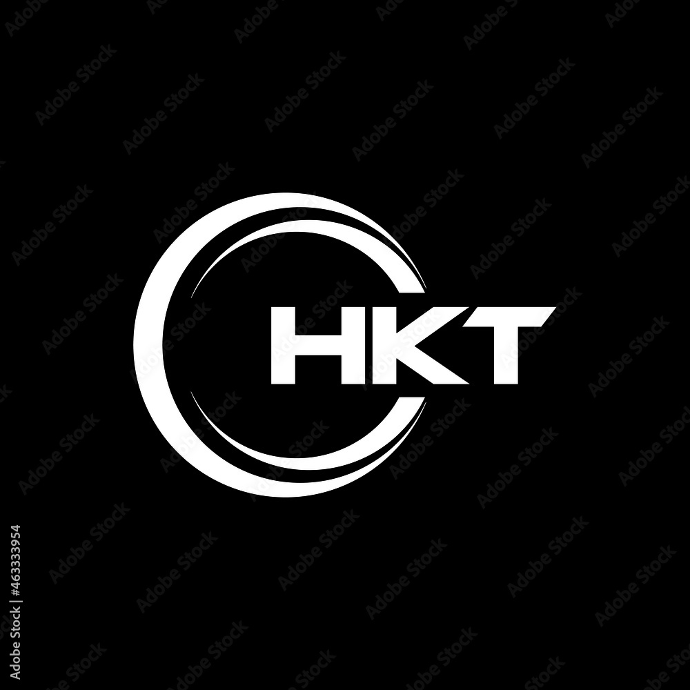 HKT letter logo design with black background in illustrator, vector ...