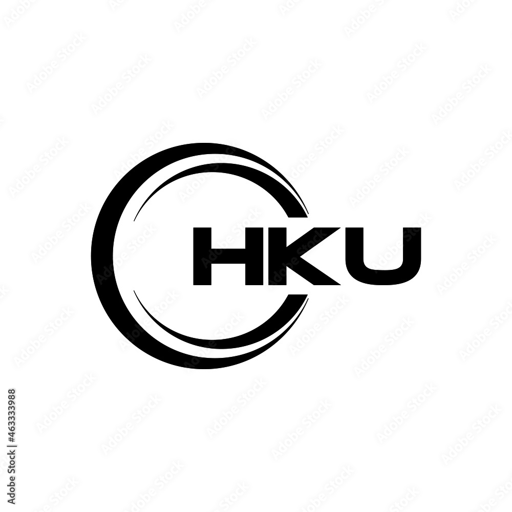 HKU letter logo design with white background in illustrator, vector ...