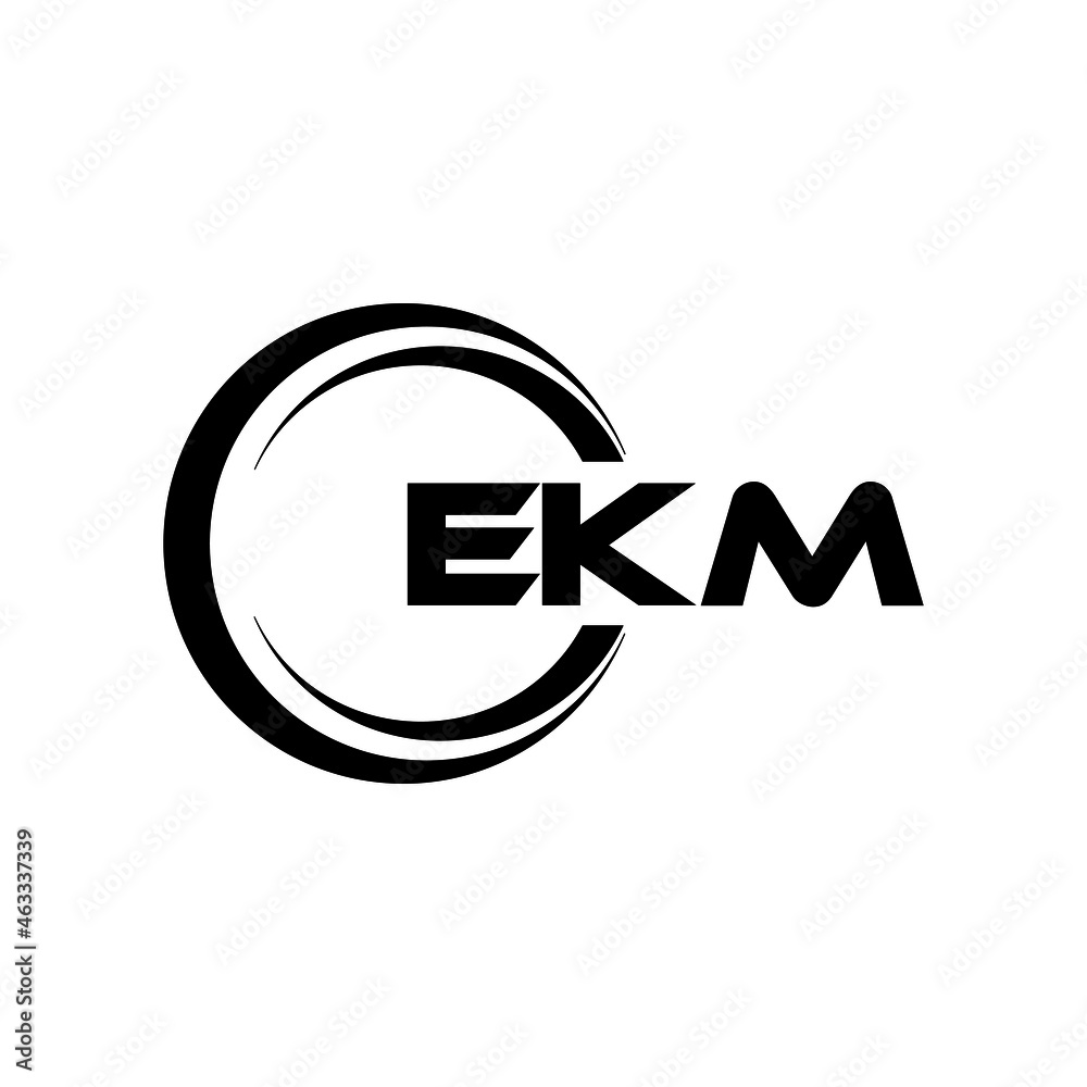 EKM letter logo design with white background in illustrator, vector ...