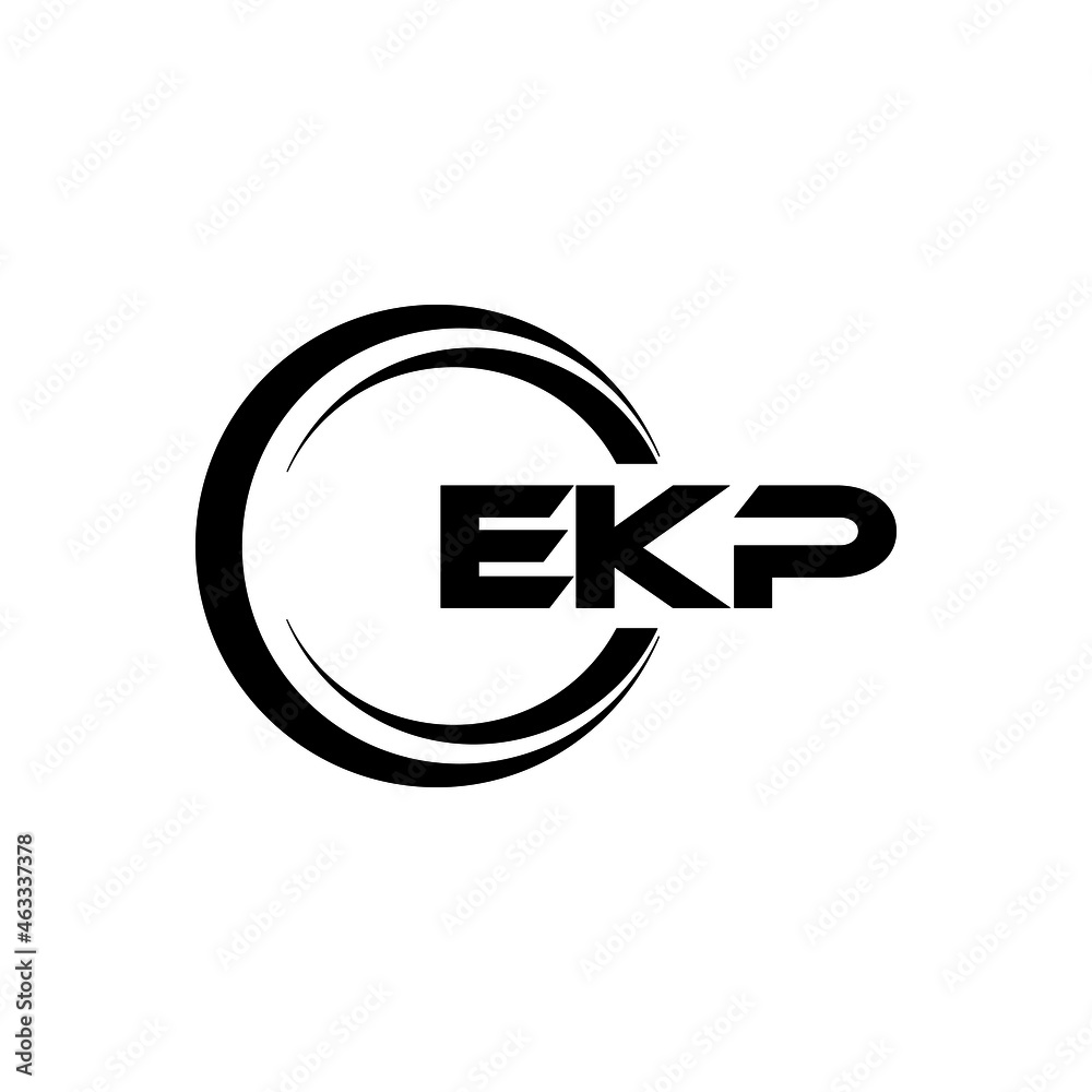 EKP letter logo design with white background in illustrator, vector ...
