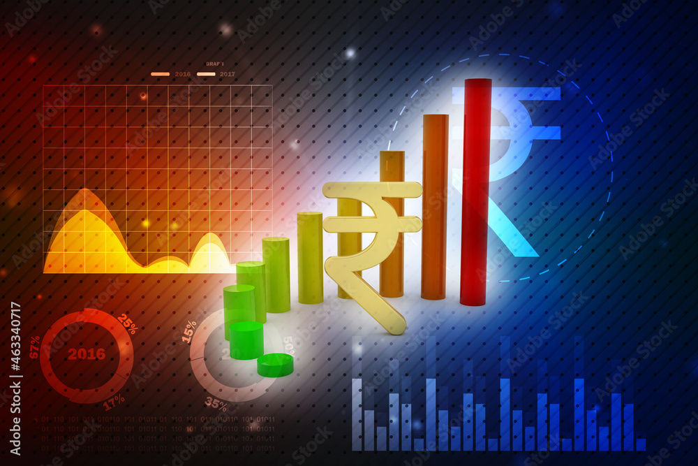 Indian rupee background, Stock market background with Indian rupee ...