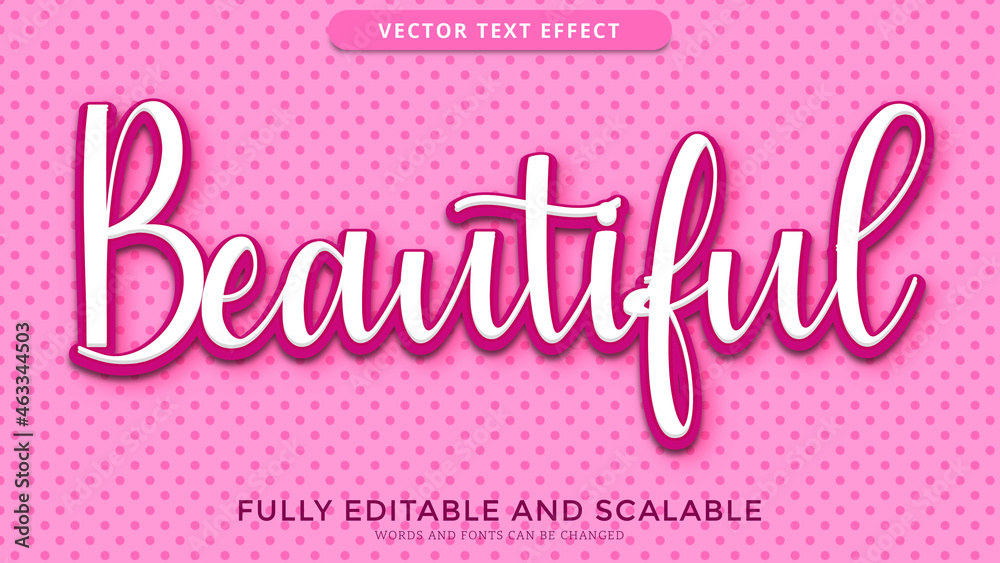 beautiful text effect editable eps file Stock Vector | Adobe Stock
