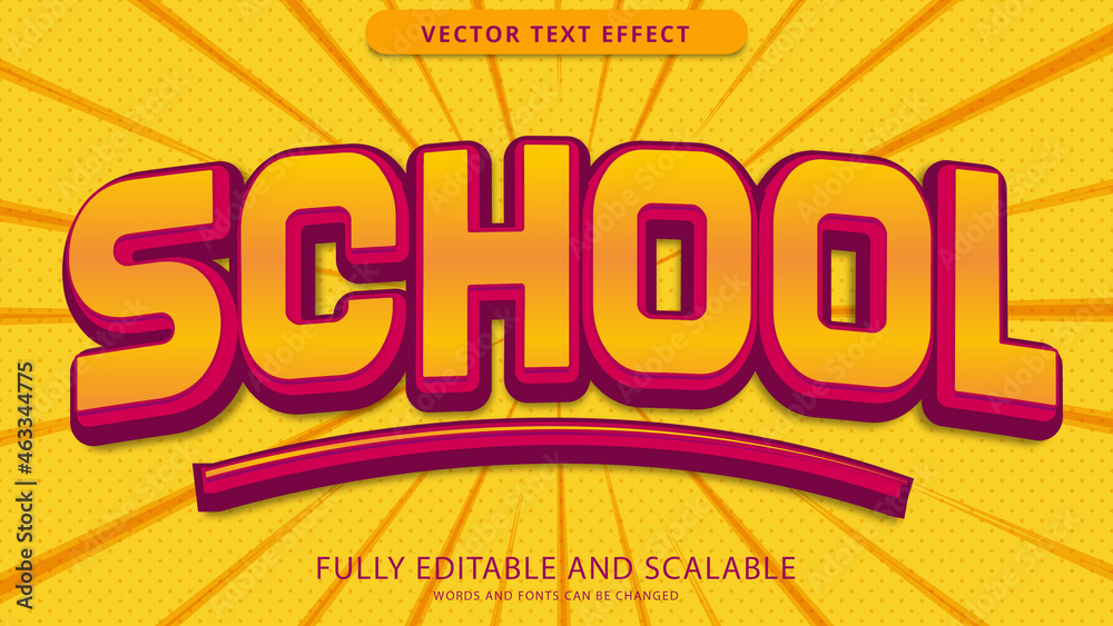 school text effect editable eps file Stock Vector | Adobe Stock