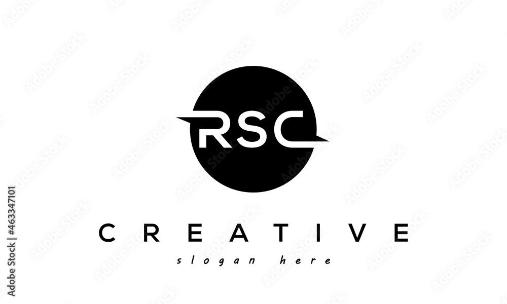 RSC creative circle letters logo design victor Stock Vector | Adobe Stock
