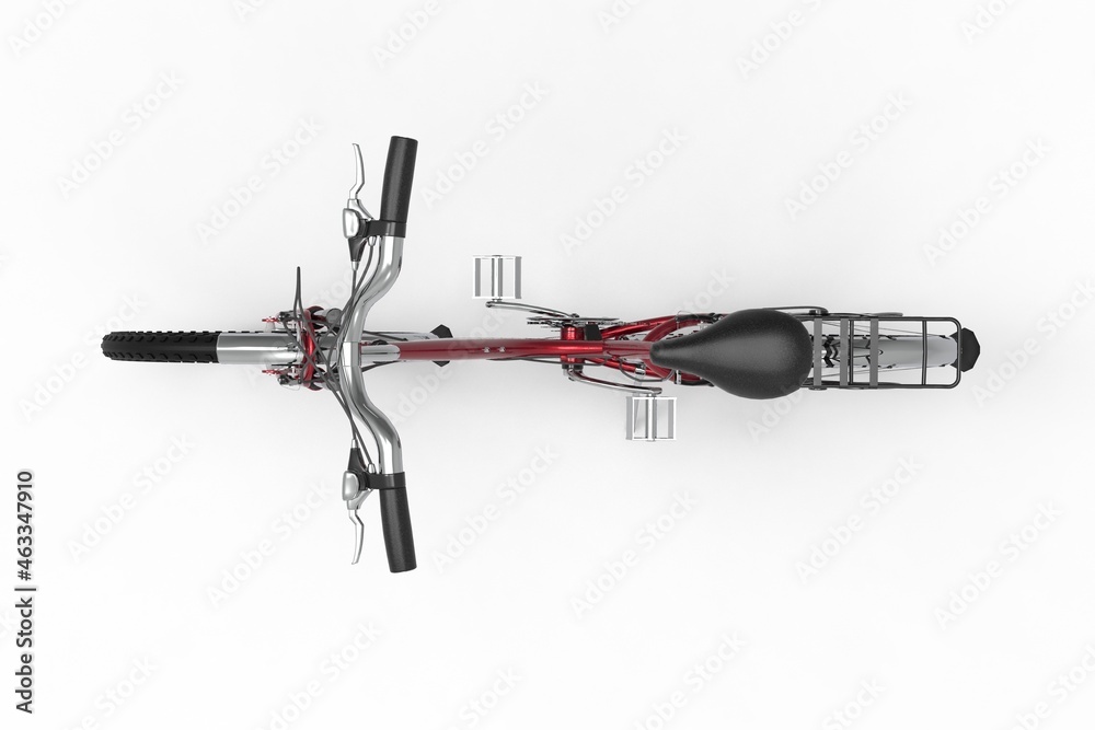 Top view of red bicycle on white background Stock Illustration | Adobe ...