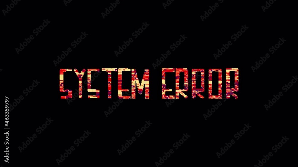 4K Glitch word of System Error Title 3D Illustration isolated using ...
