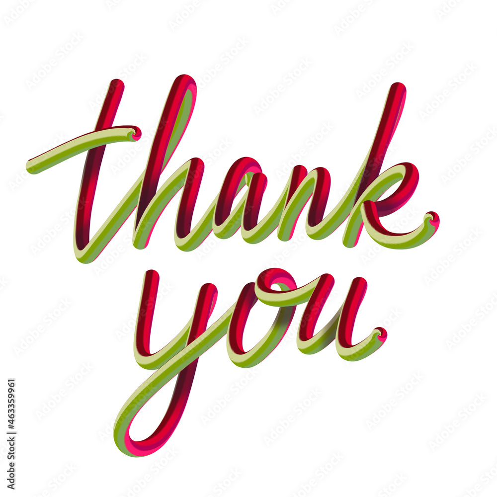 Thank you lettering isolated on white background. Handwritten letters ...