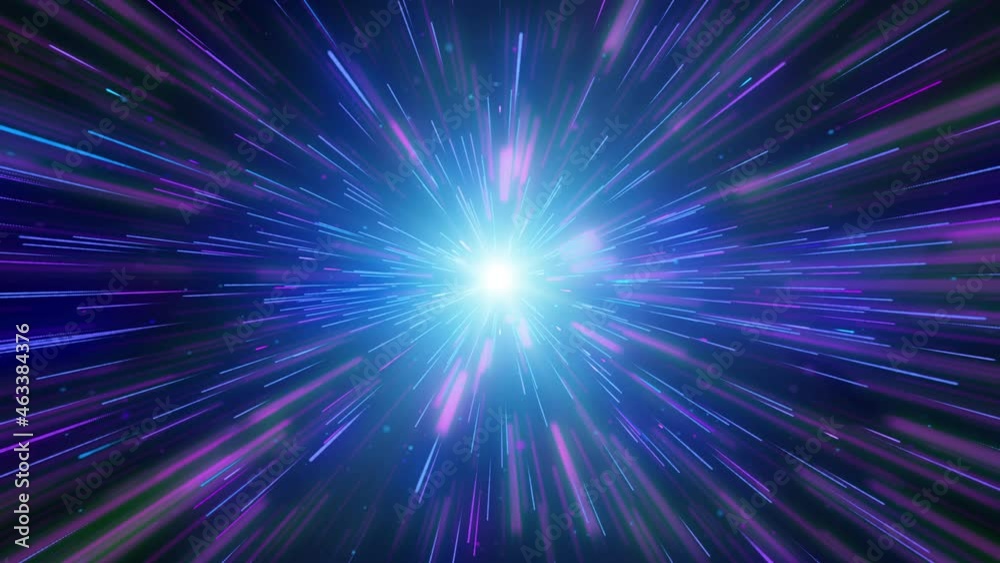 Seamless loop, Glow blue pink neon light trail explosion, Light flare ...