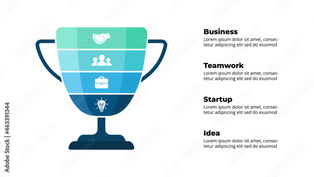 Winner cup. Success infographic. Presentation slide template. Diagram ...