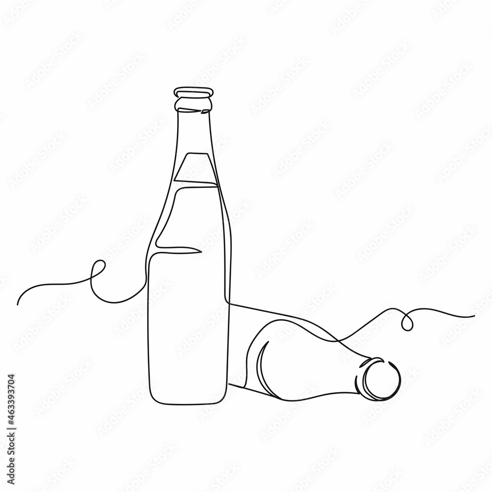 Beer Bottle Line Drawing