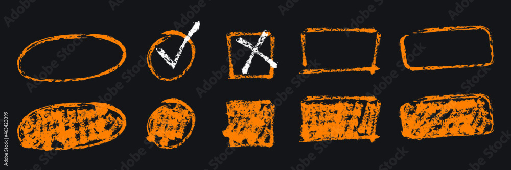 Chalk check mark. Chalkboard check vector Stock Vector | Adobe Stock