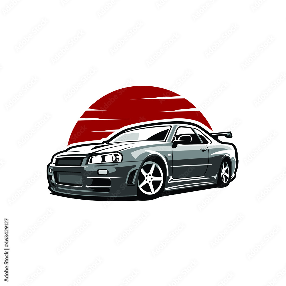 Japanese sport car vector illustration Stock Vector | Adobe Stock