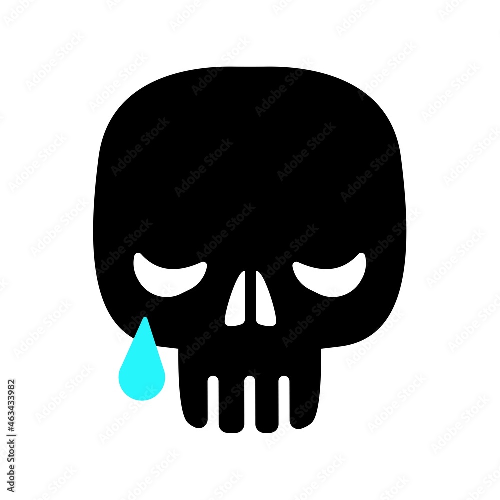 Vector Emoji black Skull set with Different Reactions Isolated on white ...