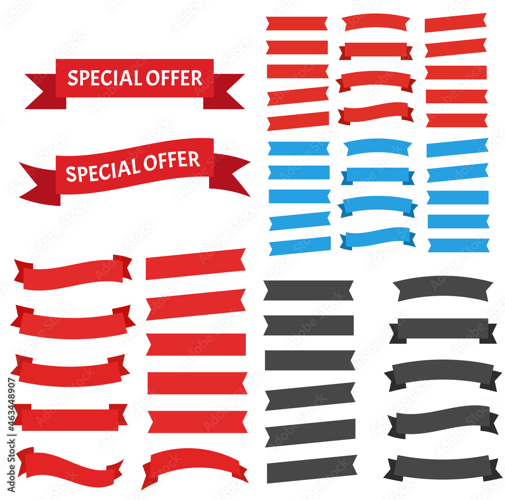 Cartoon banners and comic ribbons. Colored banner ribbon. Banner Stock ...