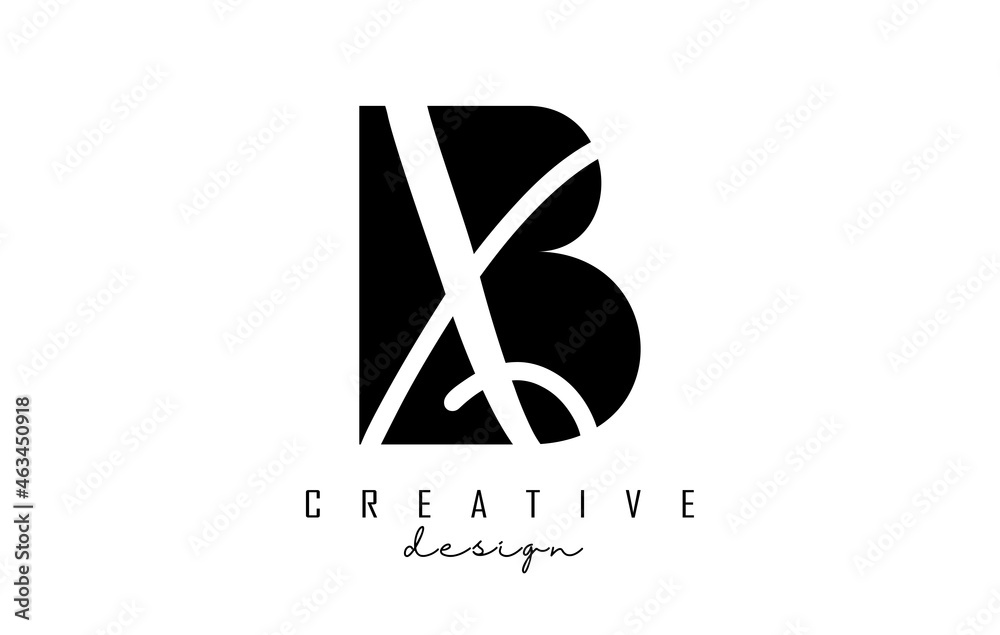 Letters BX b x Logo with a minimalist design. Letters B and X with ...