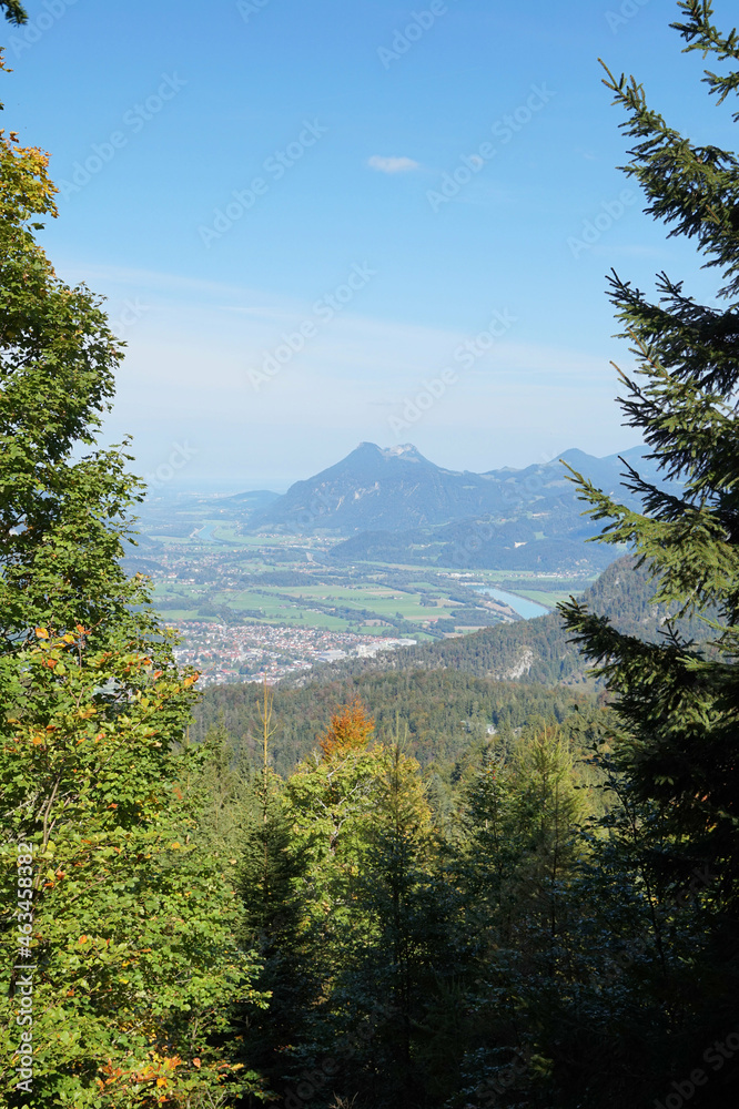 MTB-Tour/Wanderung bei Kufstein: Blick ins Inntal mit dem Kranzhorn ...