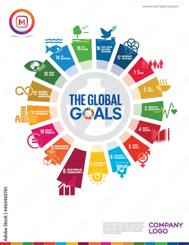 Sustainable Development Colorful wheel Illustration isolated on white ...