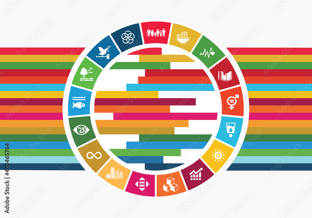 Sustainable Development Colorful wheel Illustration isolated on white ...