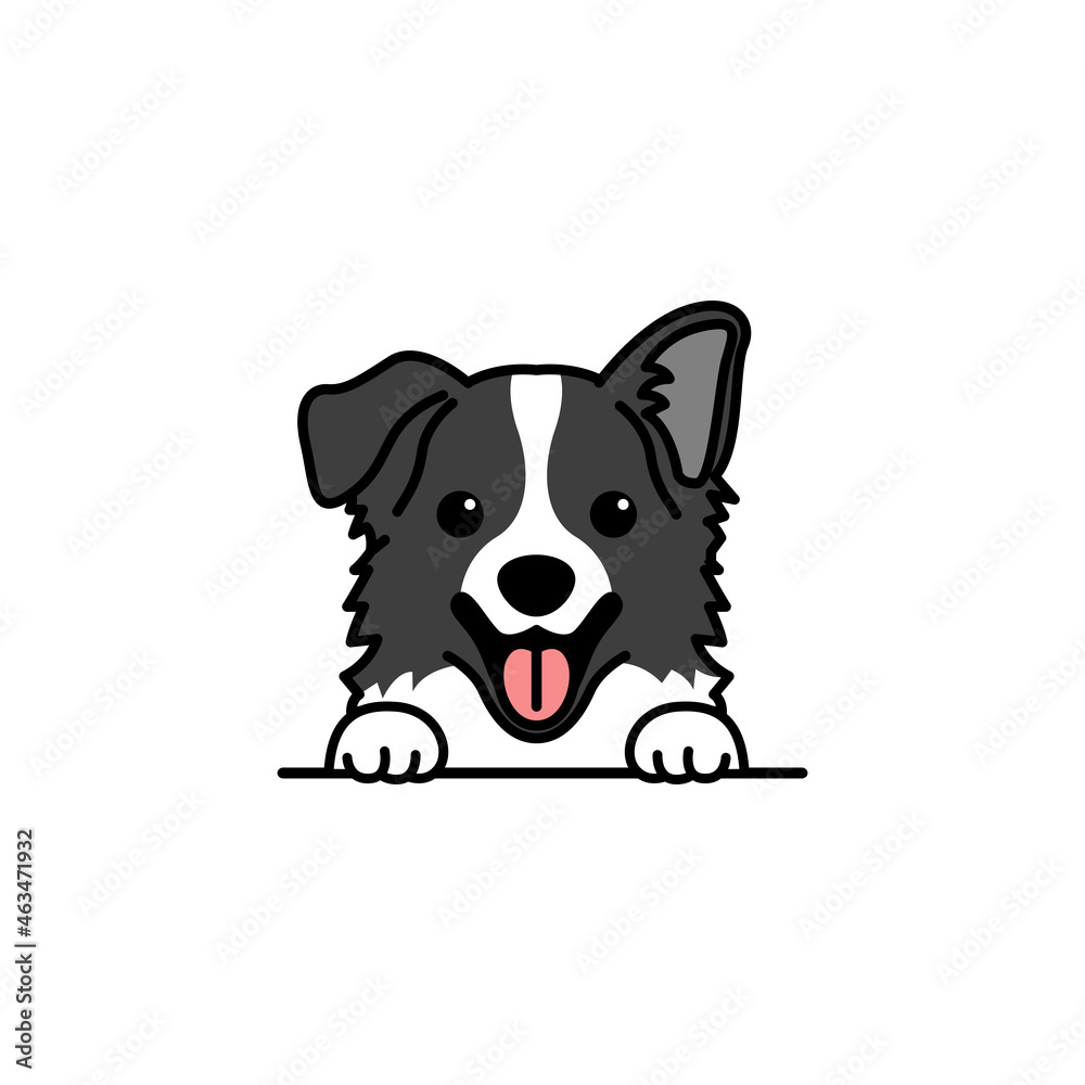 Vetor de Cute border collie dog cartoon, vector illustration do Stock ...