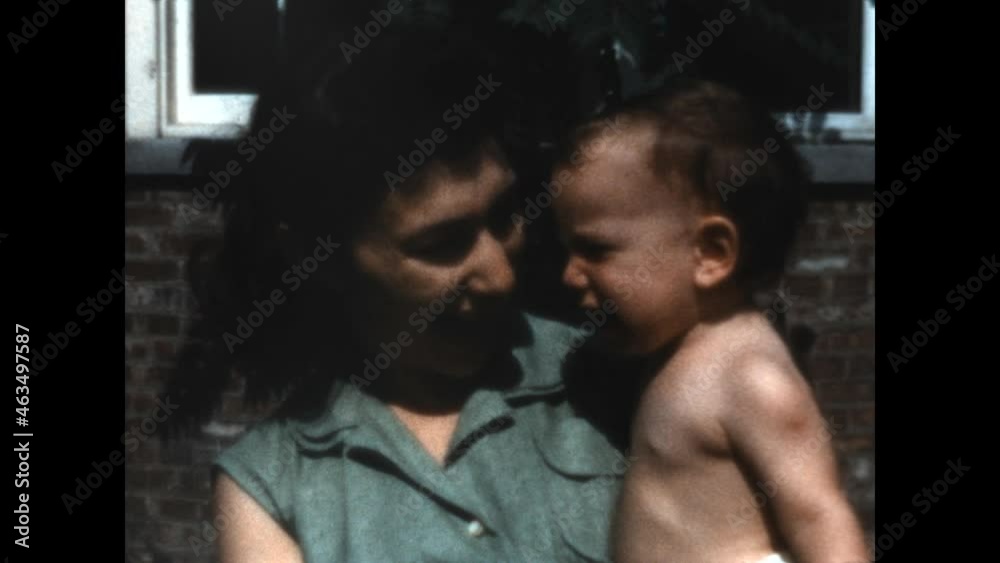 Crying Baby 1953 - A mother tries to comfort her crying baby boy ...