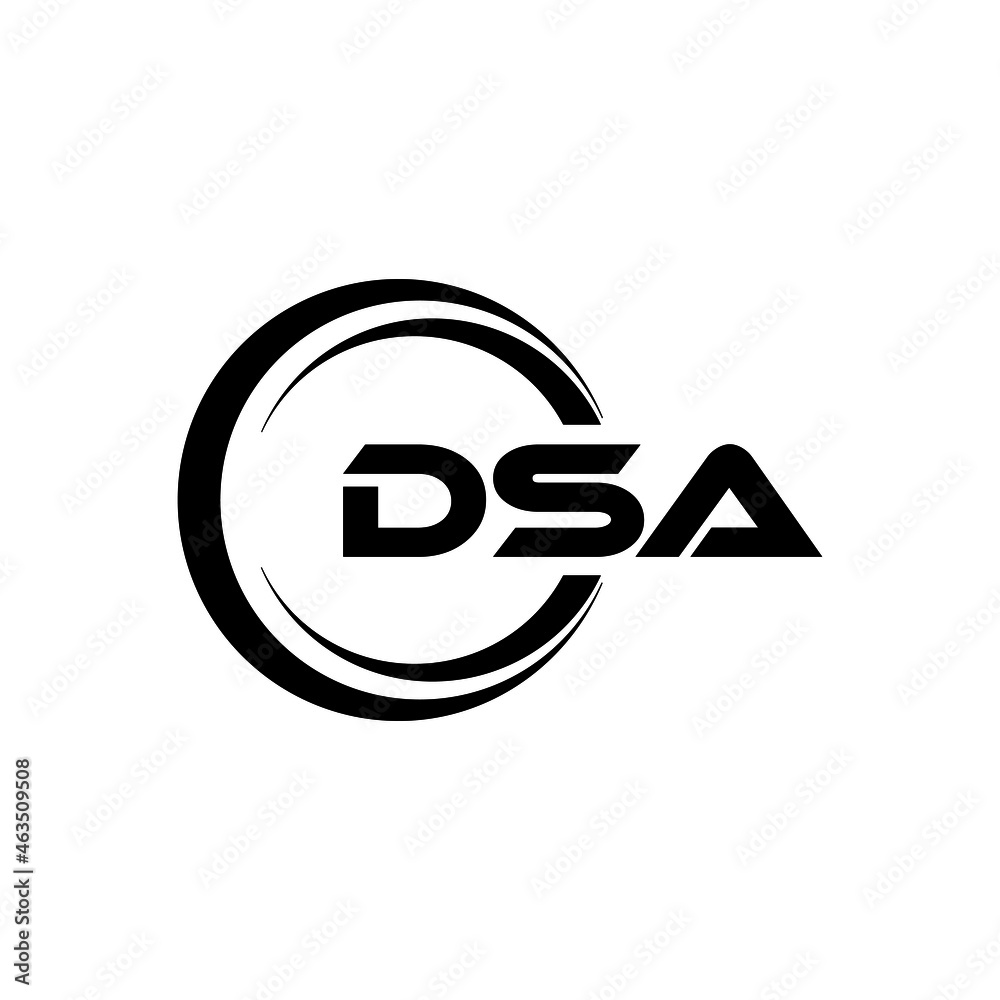 DSA letter logo design with white background in illustrator, vector ...
