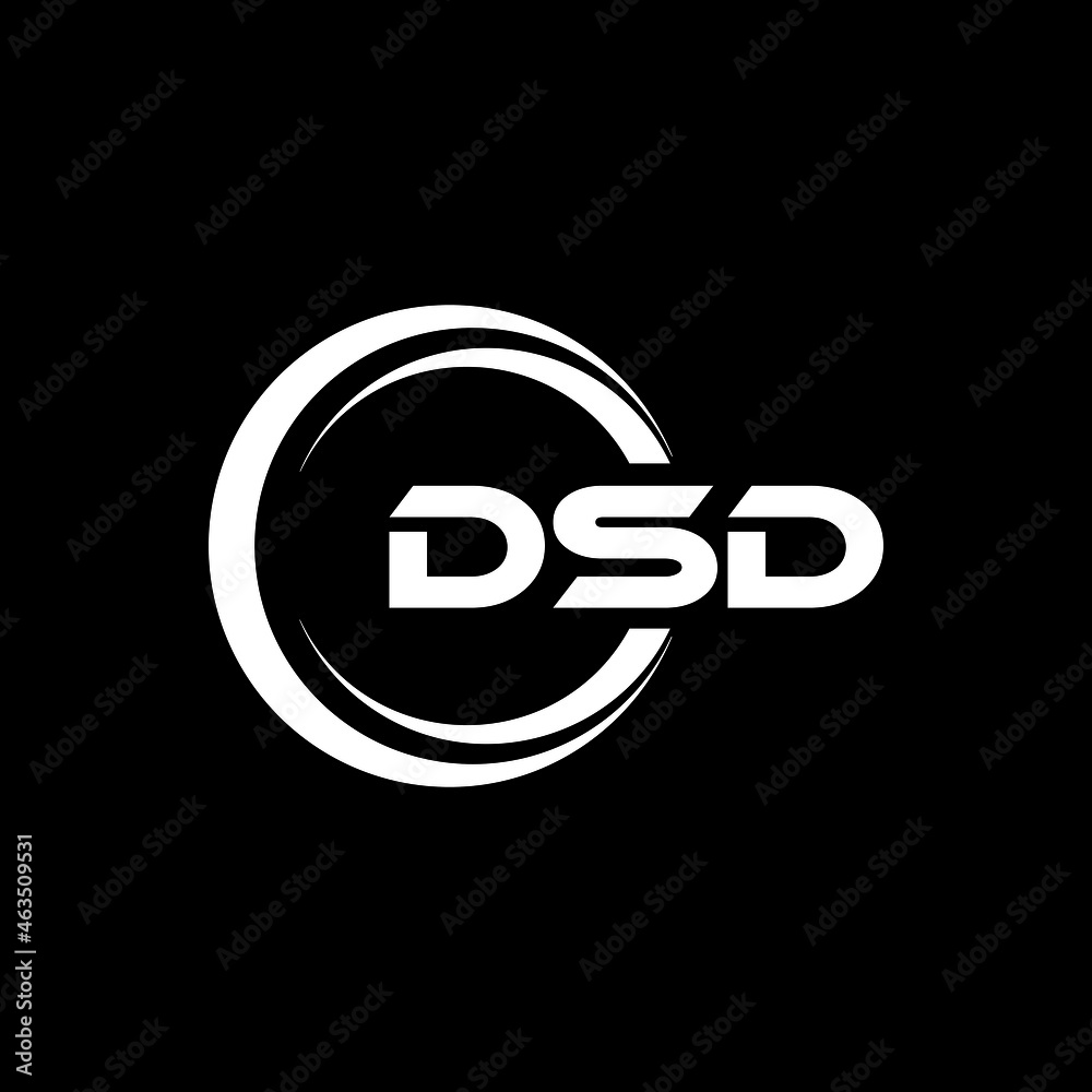 DSD letter logo design with black background in illustrator, vector ...