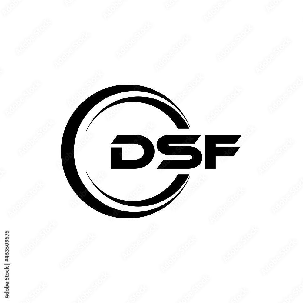DSF letter logo design with white background in illustrator, vector ...