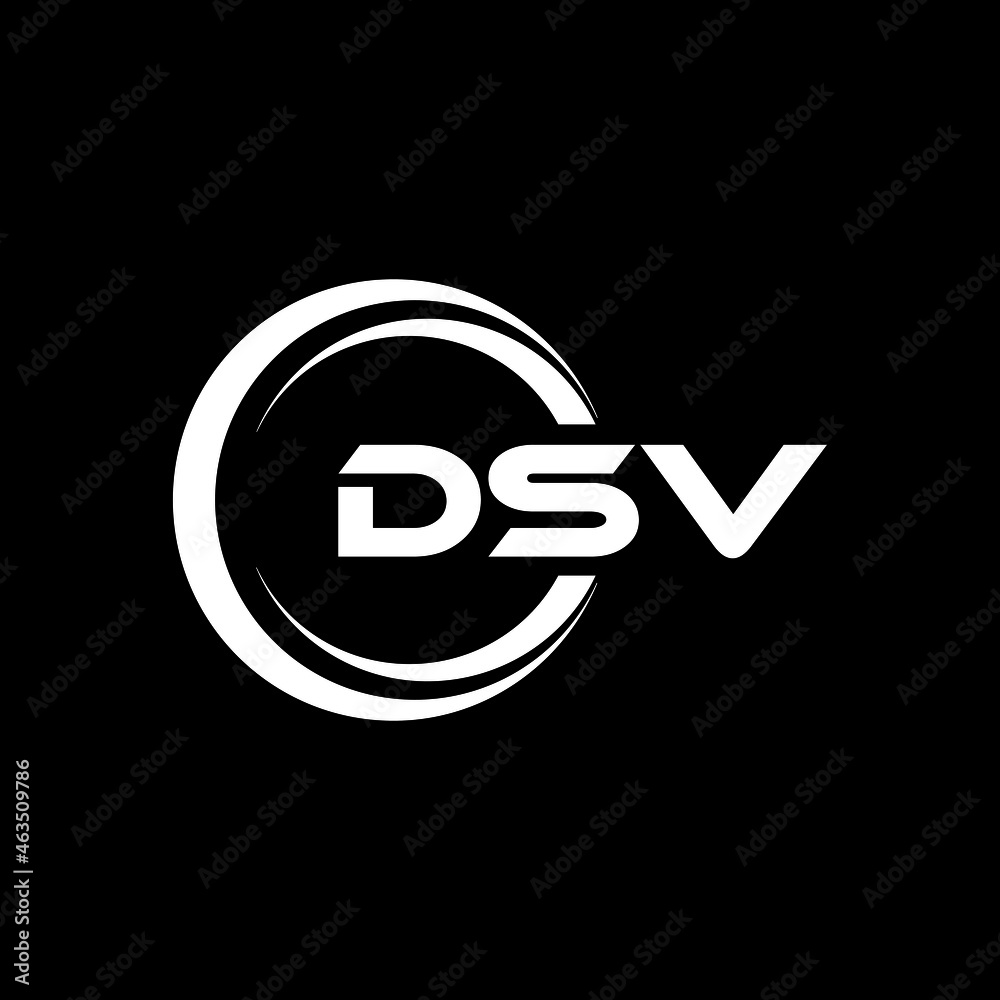 DSV letter logo design with black background in illustrator, vector ...
