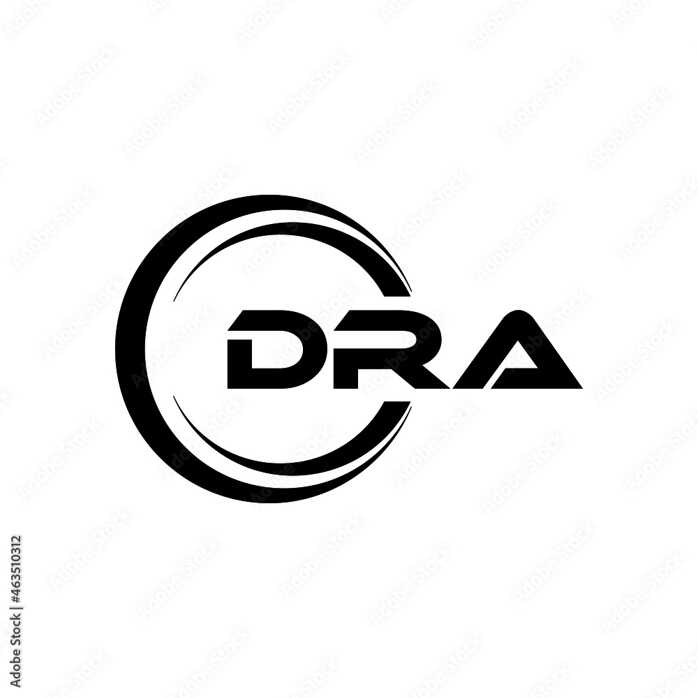 DRA letter logo design with white background in illustrator, vector ...