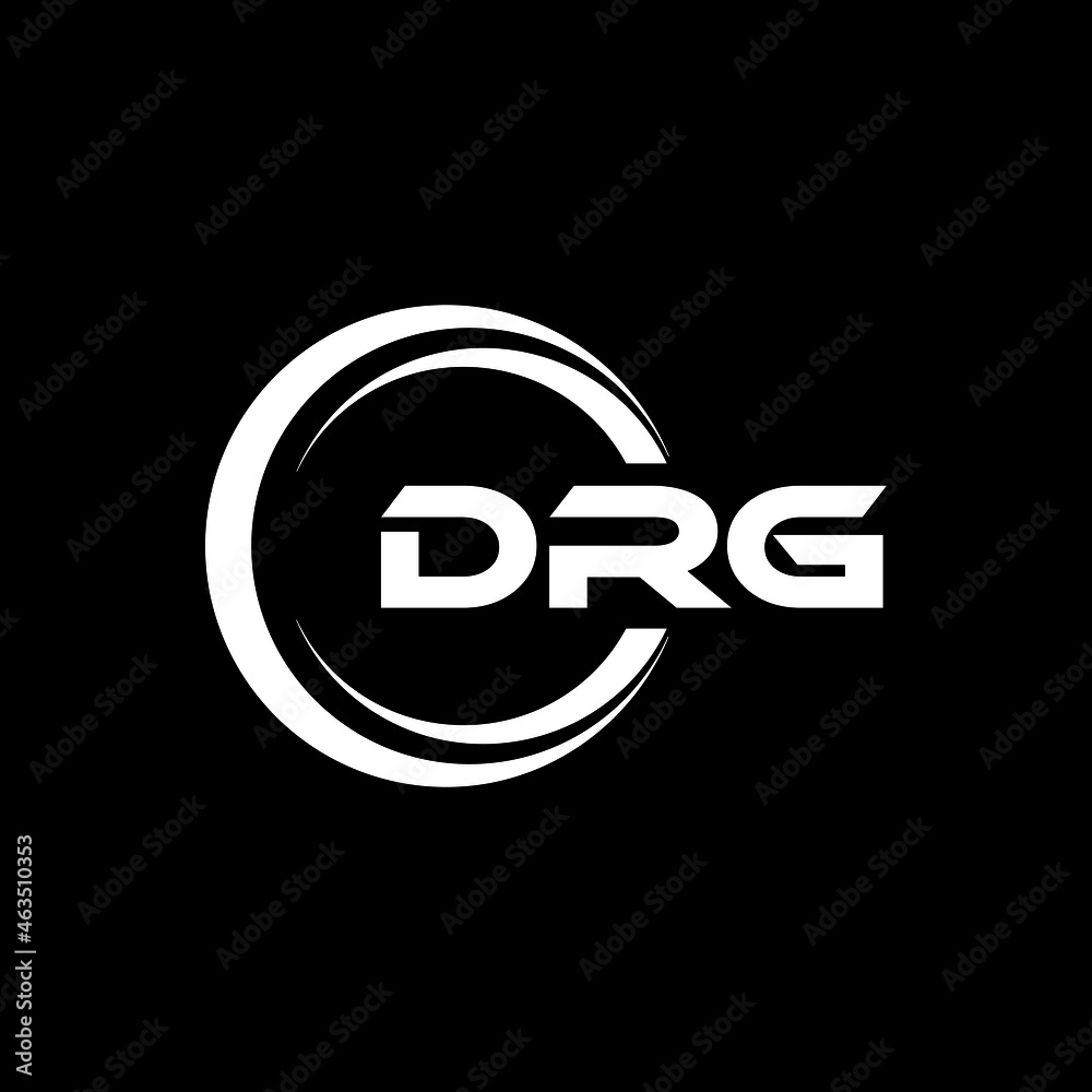 DRG letter logo design with black background in illustrator, vector ...