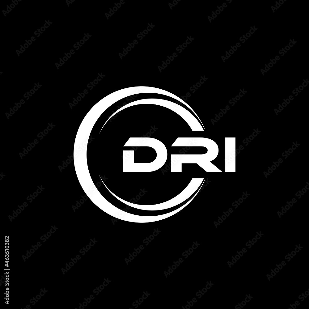 DRI letter logo design with black background in illustrator, vector ...