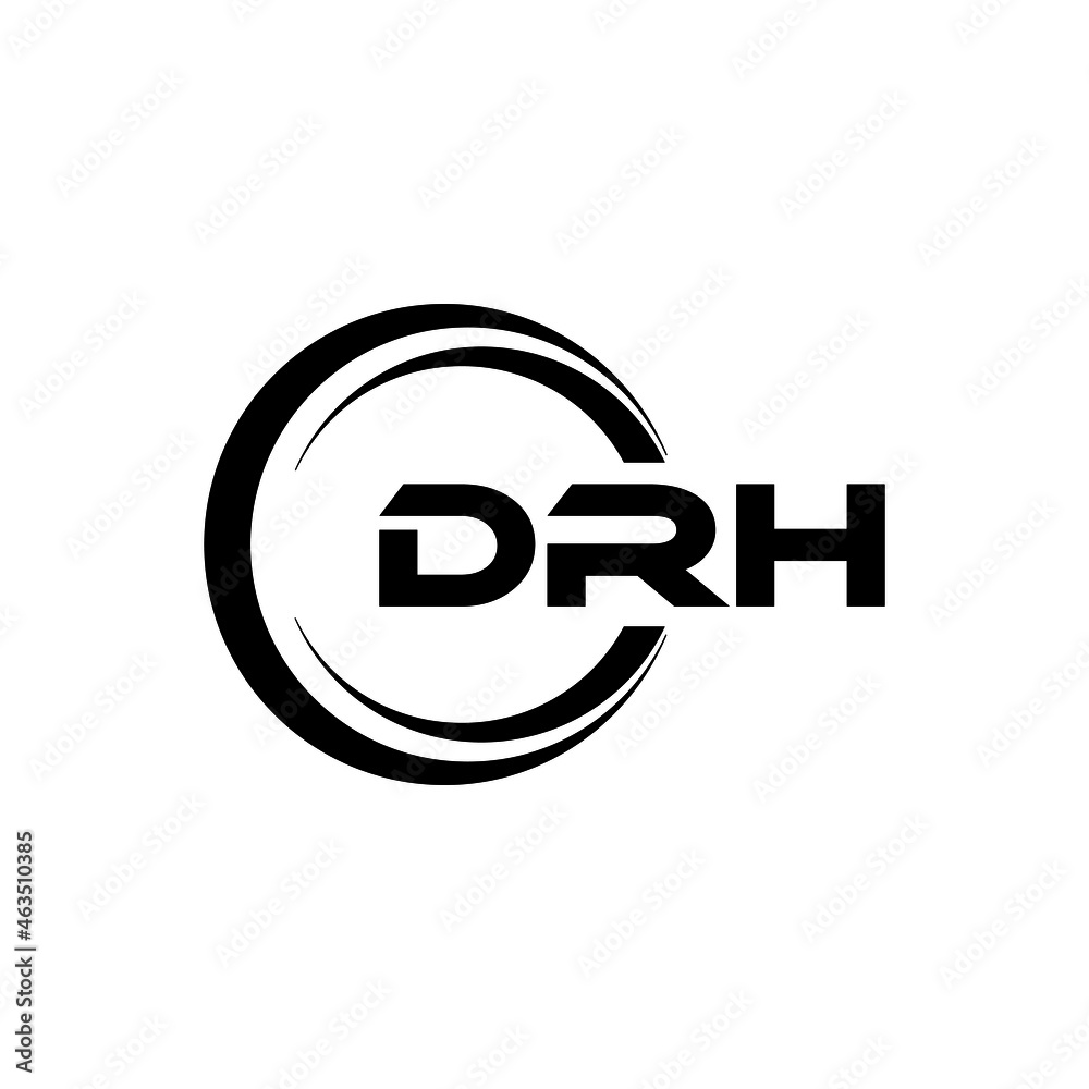 DRH letter logo design with white background in illustrator, vector ...
