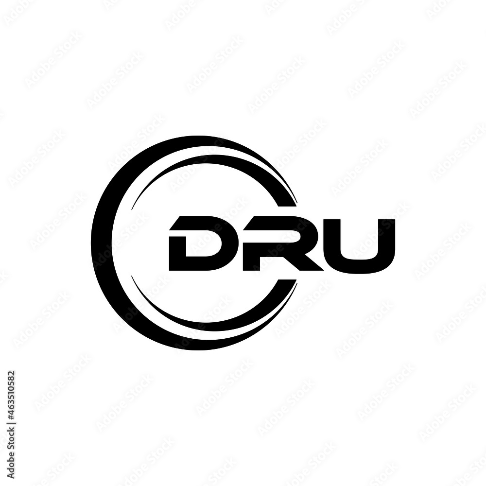 Vecteur Stock DRU letter logo design with white background in ...