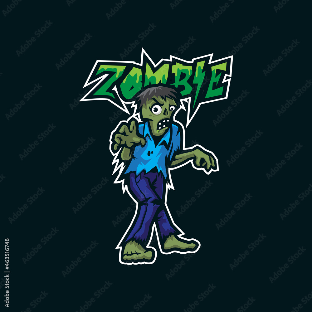Zombie mascot logo design vector with modern illustration concept style ...