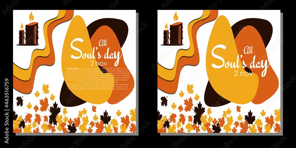 All Souls Day Vector Illustration. Greeting card or background. With ...