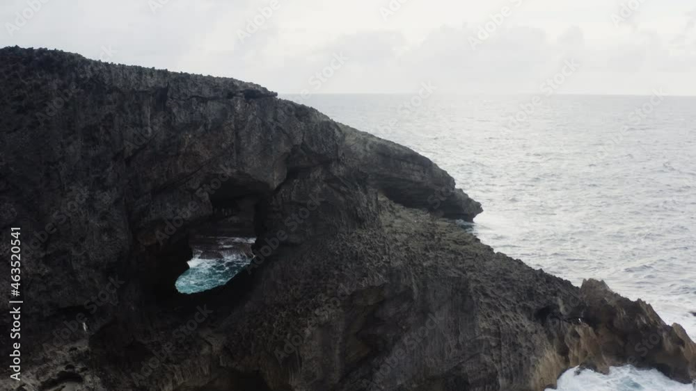 Massive Rock Formations At El Indio Cave In Atlantic Ocean Shoreline ...