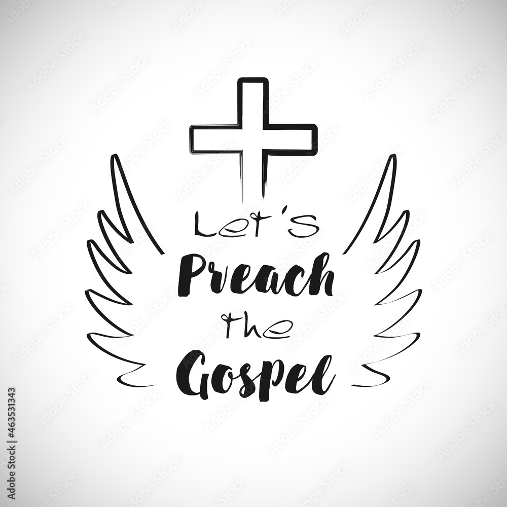 Brushing lettering Let's Preach The Gospel t-shirt handdrawing Icon ...