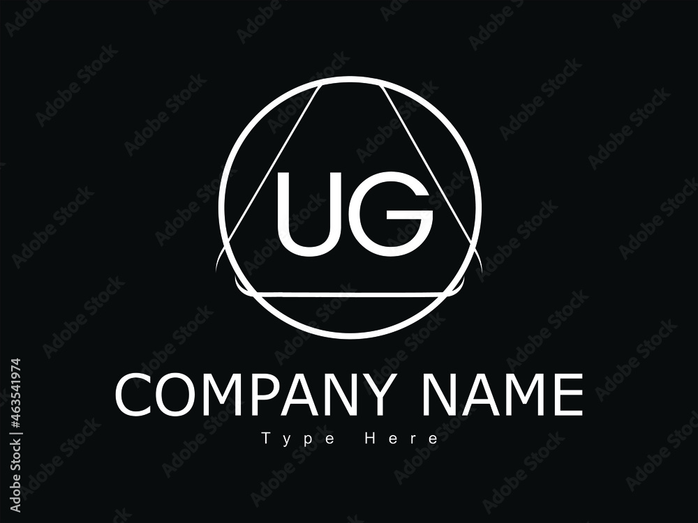 UG Logo Letter design template, Letter ug logo company design, Alphabet ...